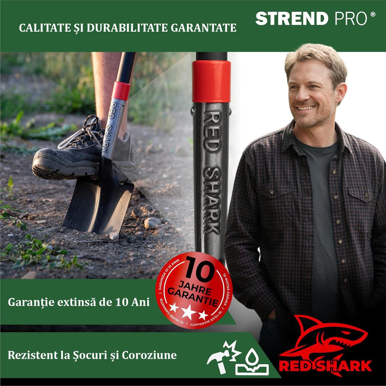 Harlet STREND PRO Premium RedShark, coada fibra de sticla, lama otel ...