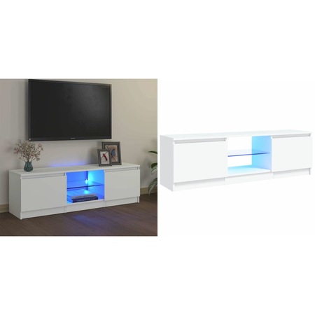Comoda TV cu lumini LED, alb, 120x30x36 cm - eMAG.ro