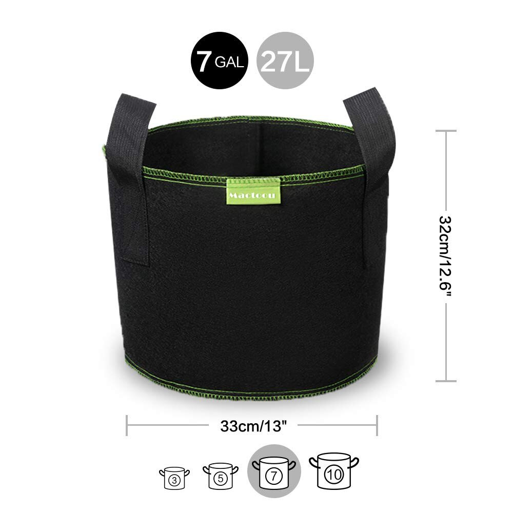 Set 5 Saci de Cultivare, Mactoou, 27L (7 Gallon) cu Manere, pentru ...