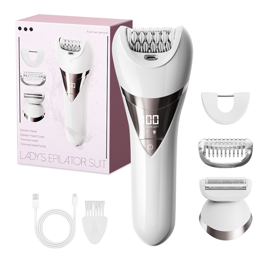 Epilator pentru femei, utilizabil pe uscat si umed, 5 accesorii, 30 ...