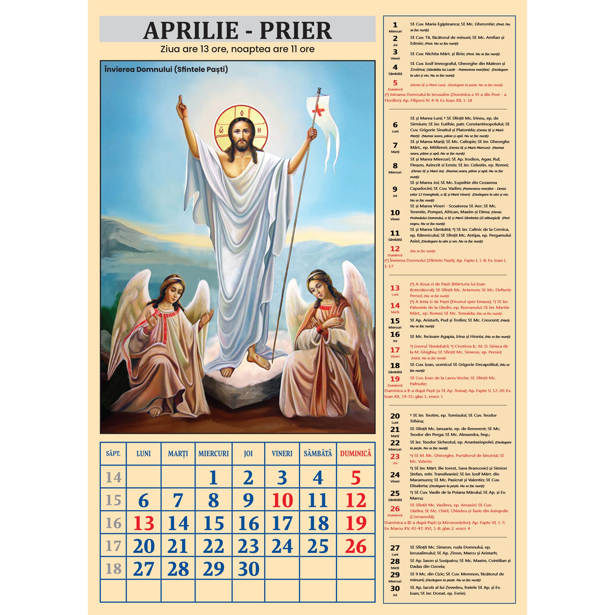 Calendar Ortodox 2026, format mare, de perete - eMAG.ro