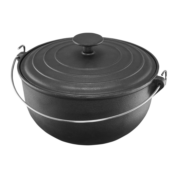 Oala cu capac tip ceaun AMBITION Iron, 24cm, 4L, fonta, inductie - eMAG.ro