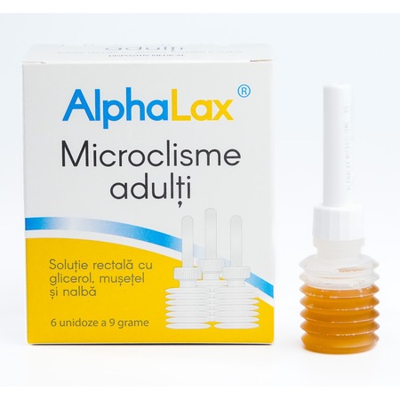 Microclisme adulti AlphaLax 6 unidoze x 9 g - eMAG.ro