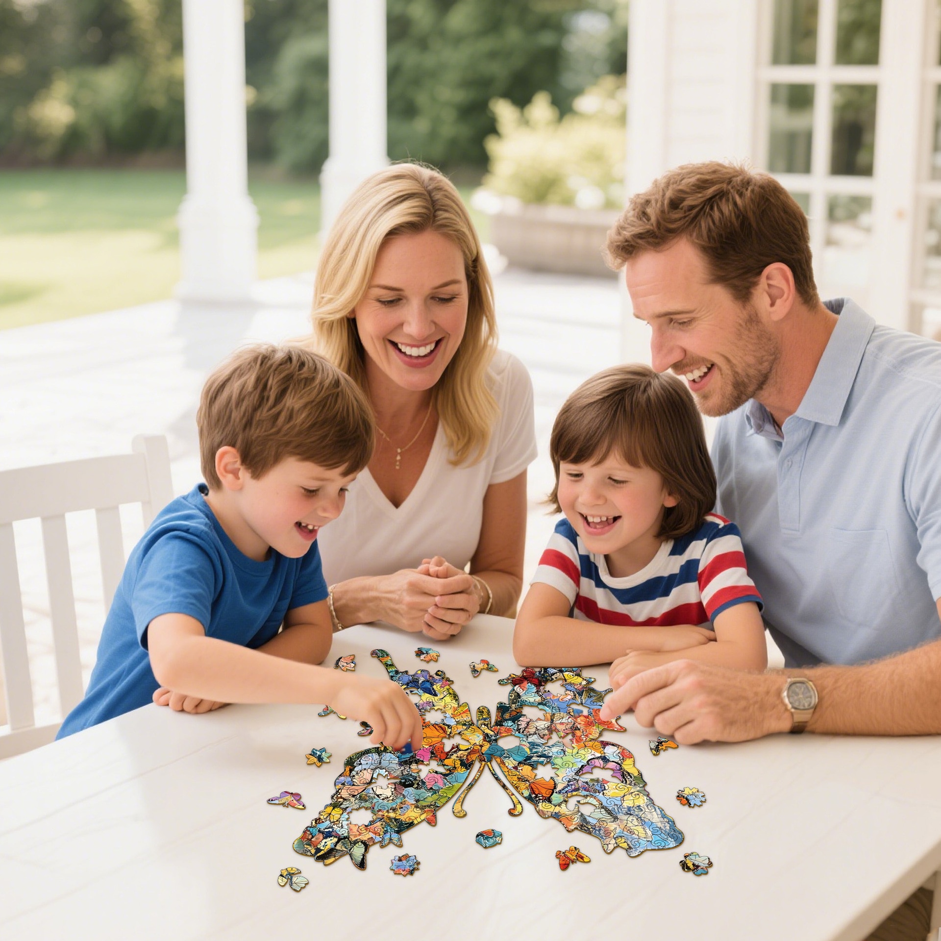 Puzzle din lemn, puzzle forma fluture, design original, puzzle educativ ...