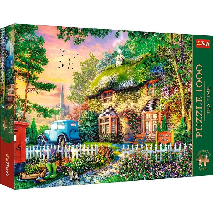 Puzzle 1000 darabos Premium Plus Tea Time Stoney Lane házikó, karton, 6 ...
