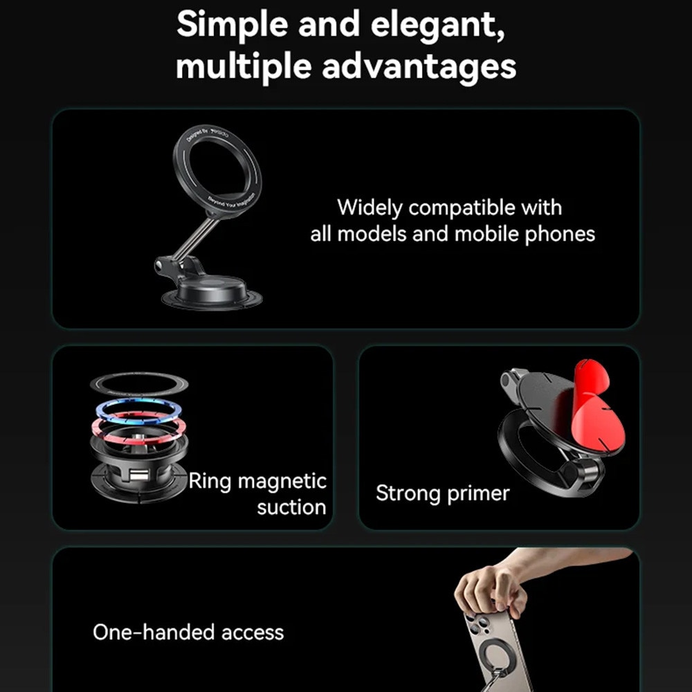 Suport Auto Magnetic Yesido – pentru Bord, cu Design Dual-Axis ...