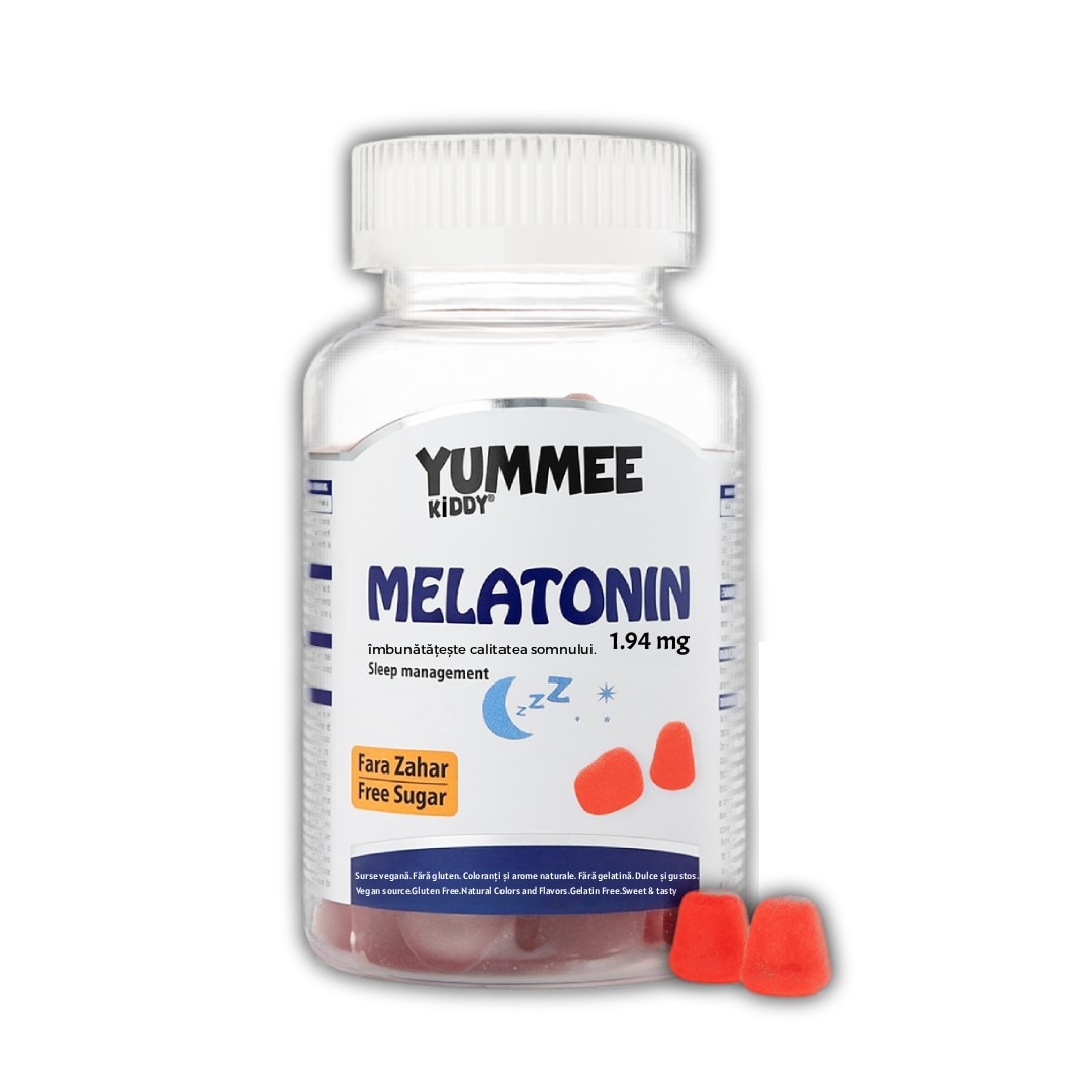 Jeleuri gumate cu melatonină YUMMEE KIDDY, 1.94mg, 60 bucăți, aromă de ...