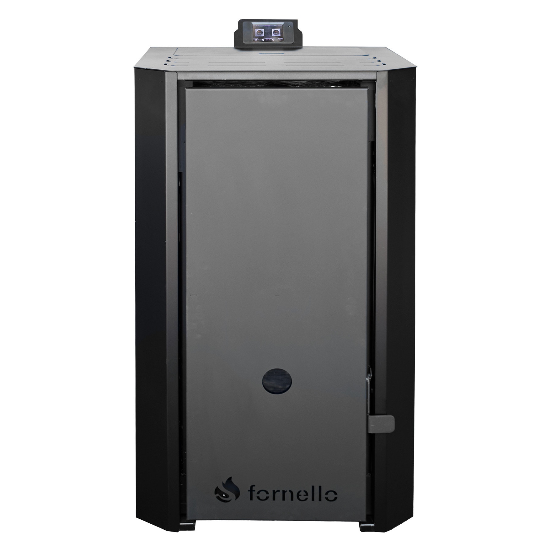 Pachet centrală pe peleți Fornello EVA B Black 25 kW, kit evacuare 3.5 ...