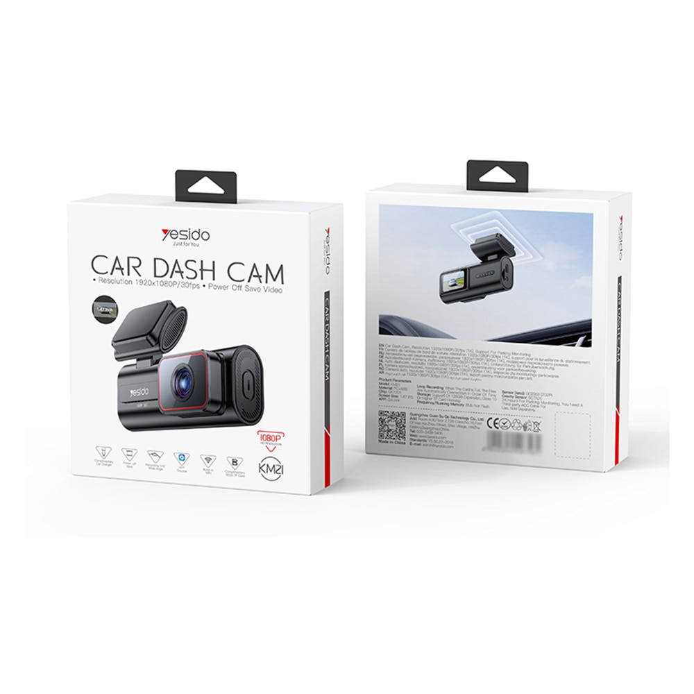Camera Compacta pentru Masina cu Ecran Integrat, Full HD 1080p - Yesido ...