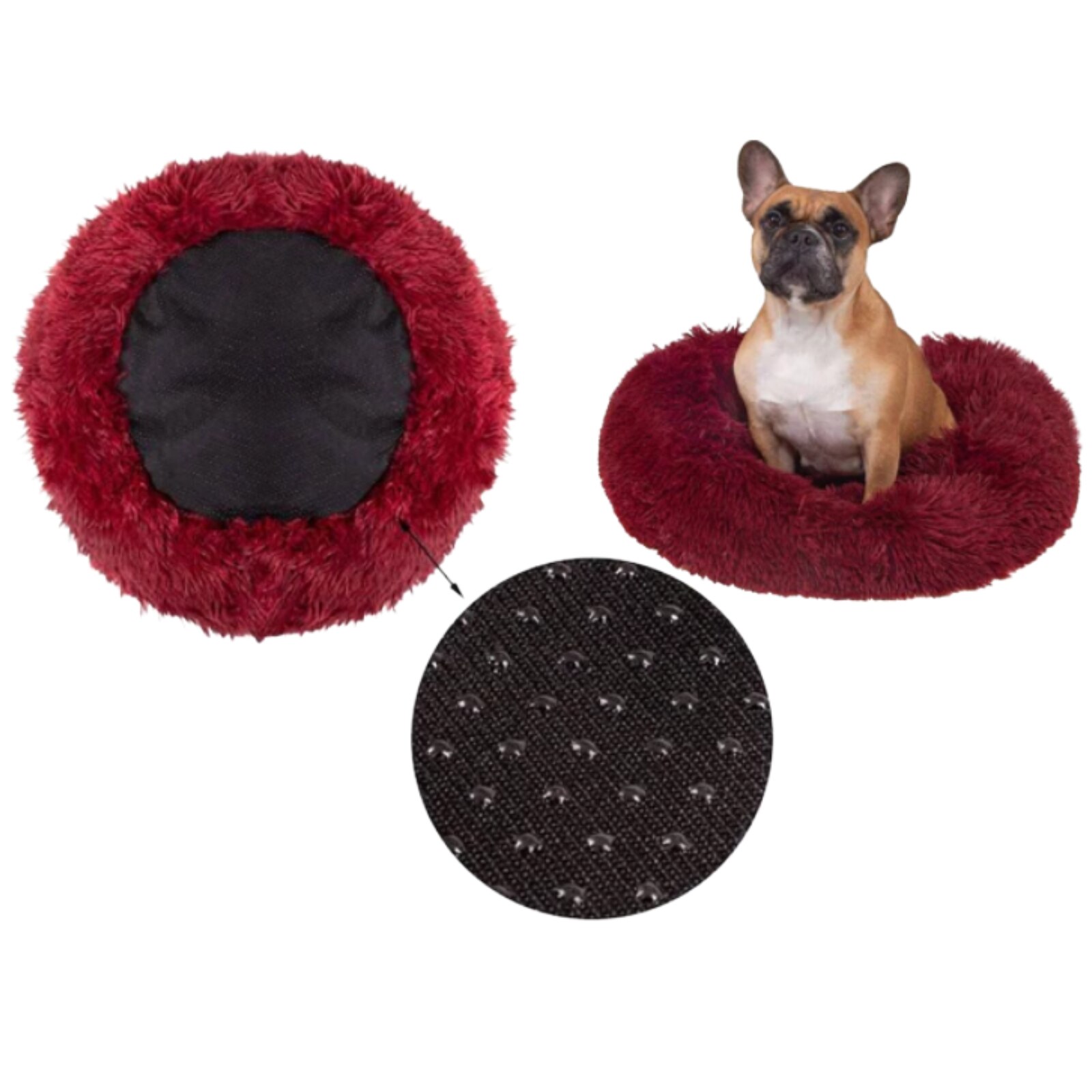 Pat plus moale pentru pisici si caini Burgundy Premium 50 cm - eMAG.ro