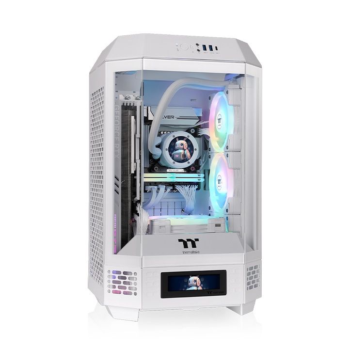 Carcasa Mini Tower Thermaltake The Tower 250, sticla securizata, alba ...