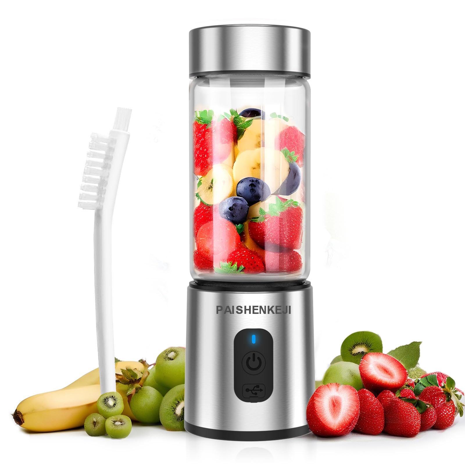 Mini Blender Din Sticla, Aparat De Smoothie - Mixer Cu Suport, Mini ...