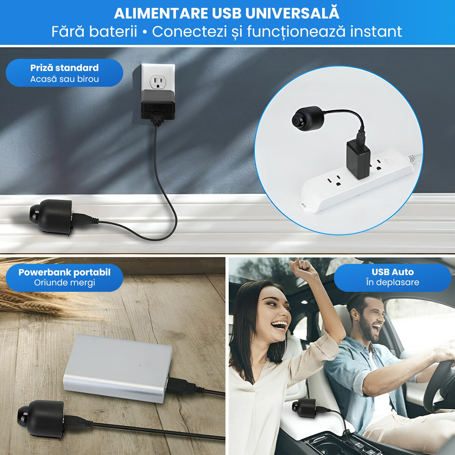 Mini kémkamera WiFi Full HD 1080P + 64GB kártya, 140°-os szög, AI ...