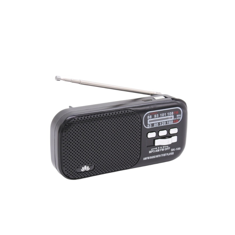Radio portabil mini, Bluetooth, reducere zgomot, MP3 player, negru ...