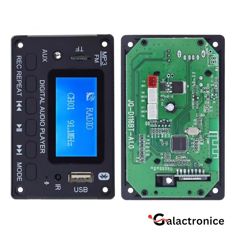 Modul decodor audio MP3 cu radio FM, Bluetooth 5.0, slot card microSD ...