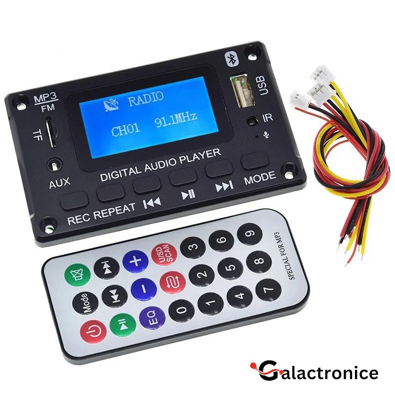 Modul decodor audio MP3 cu radio FM, Bluetooth 5.0, slot card microSD ...