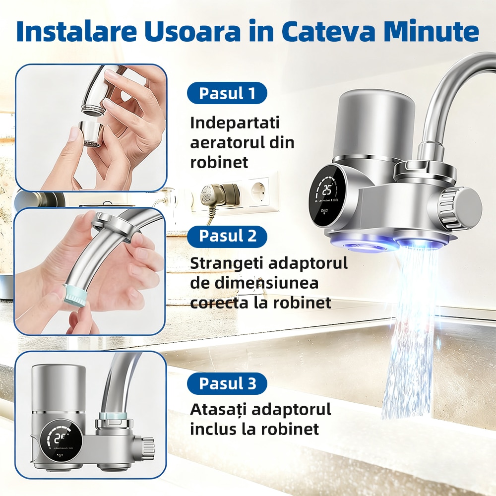Filtru de apa pentru chiuveta, Kiseari, 10 trepte filtrare, purificare ...