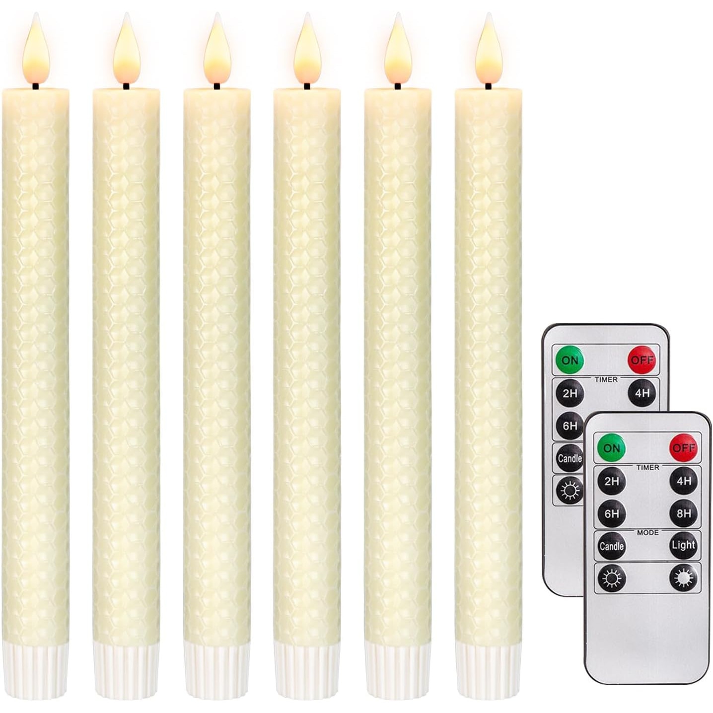 Set 6 lumanari cu LED Design Fagure, Forma Clasica, Invelite in ceara ...