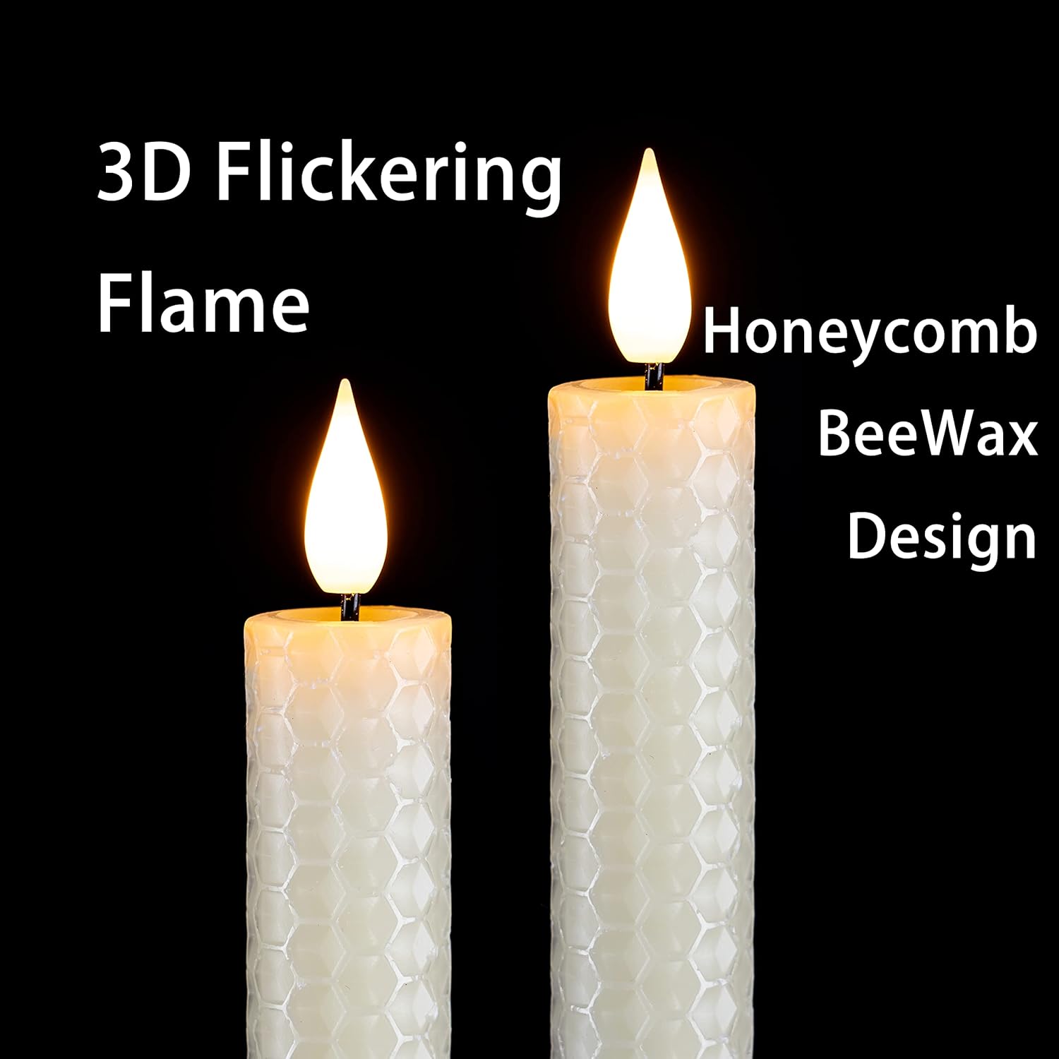 Set 6 lumanari cu LED Design Fagure, Forma Clasica, Invelite in ceara ...