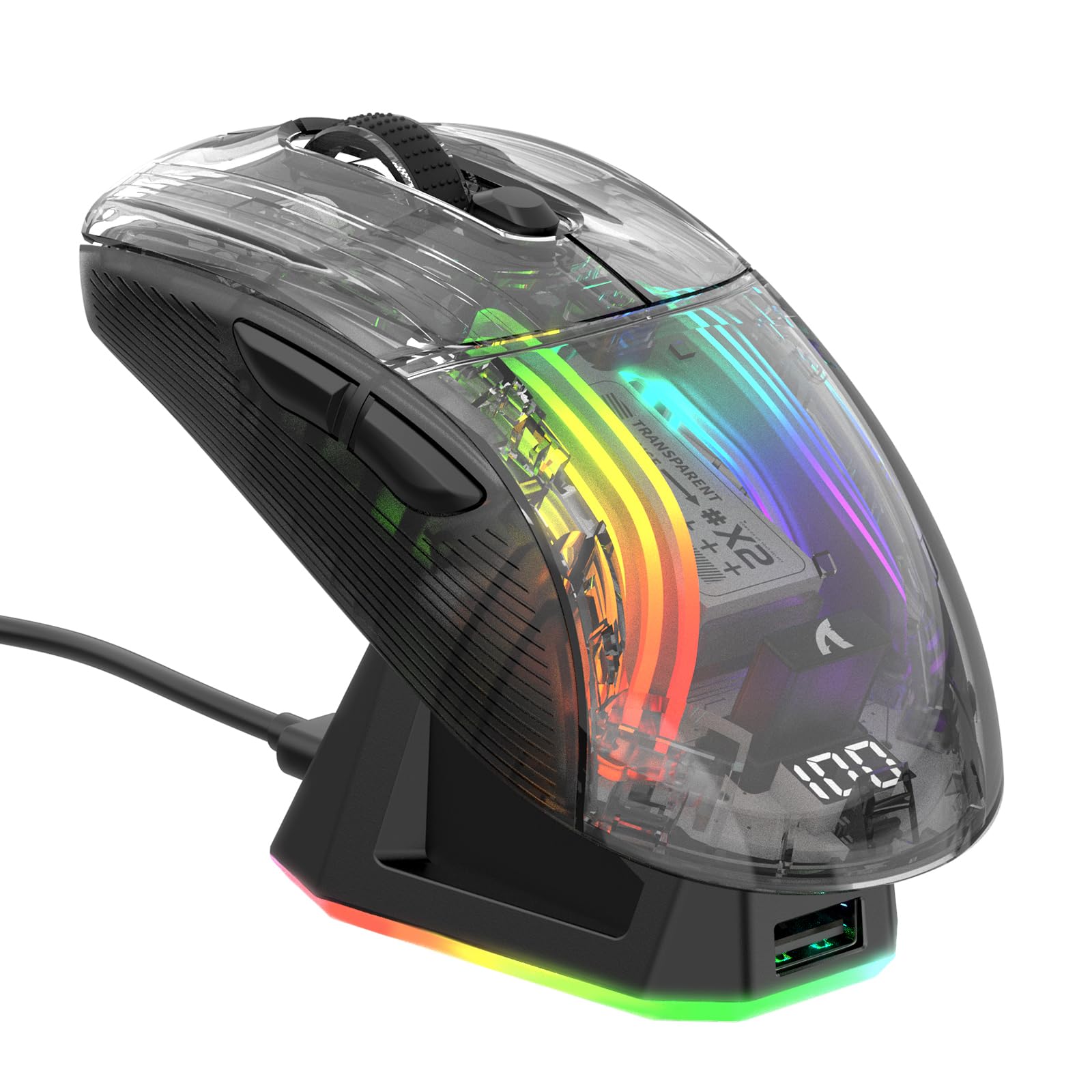 Mouse de gaming wireless ATTACK SHARK X2 Pro, tri-mod, 4000 dpi, negru ...