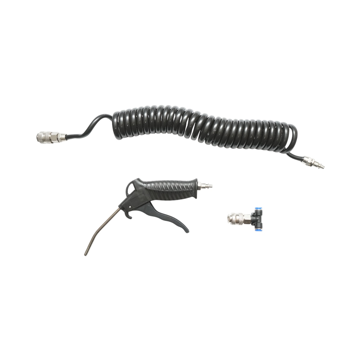 Pistol suflat aer comprimat cu duza 120mm, furtun spiralat PU 5m si ...