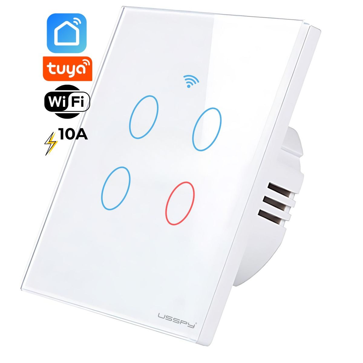 Intrerupator inteligent cu touch, USSPY®, smart home, Wifi, 4 canale ...