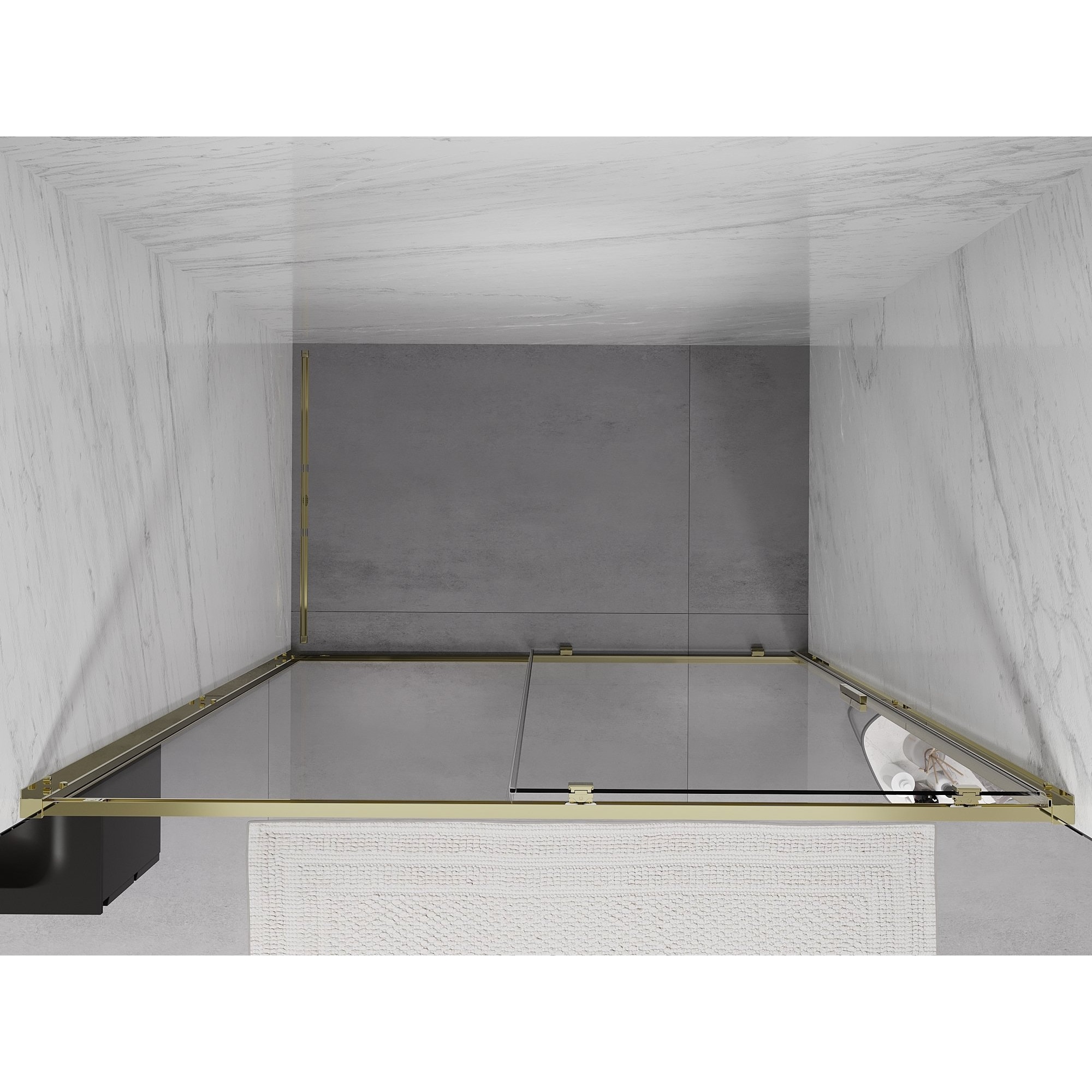 Mexen Exo usi de dus glisante 160 cm, transparente, aurii - 8151-160 ...