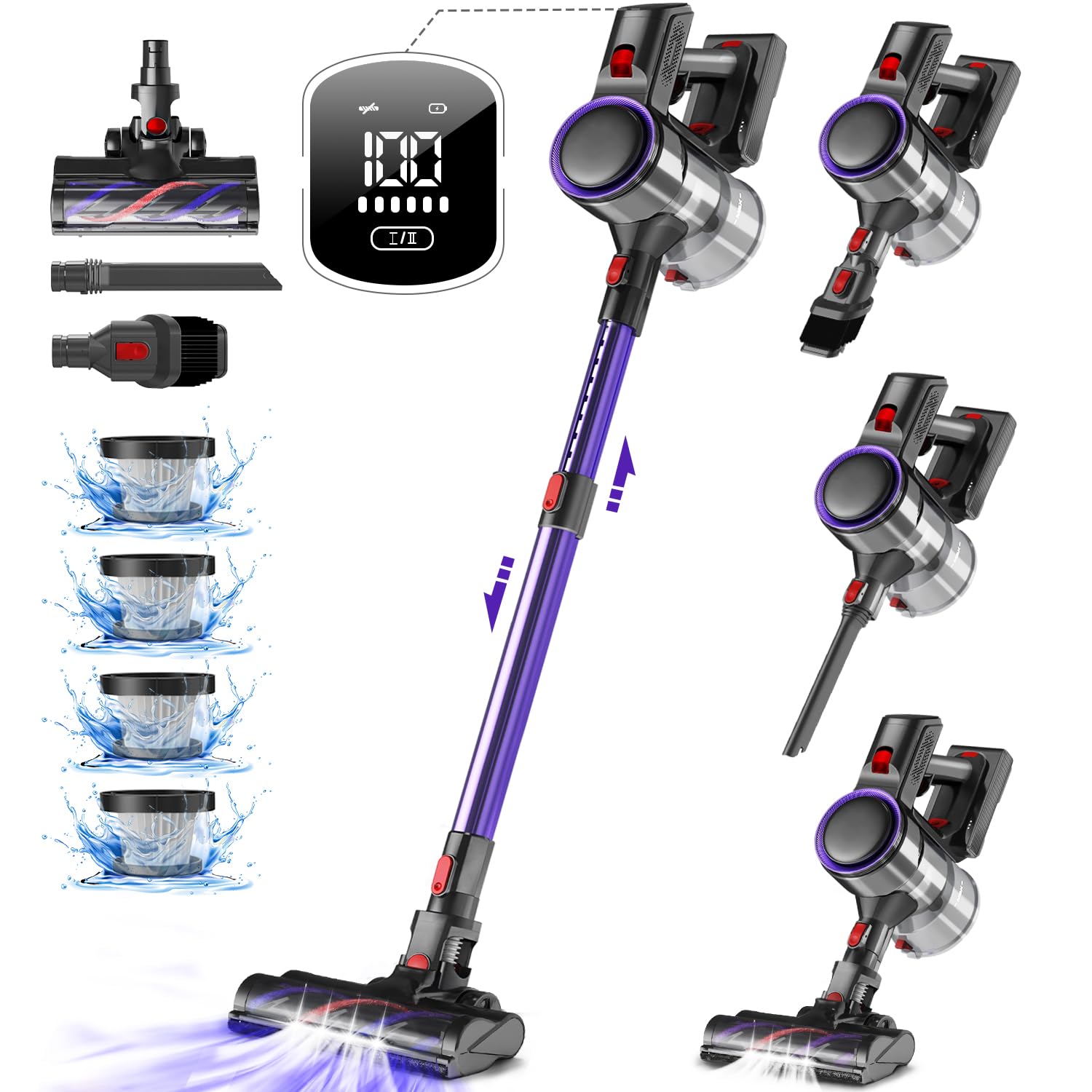 Aspirator Fara Fir Authmic 45000Pa/500W/50Min, Cu Afisaj Led ...