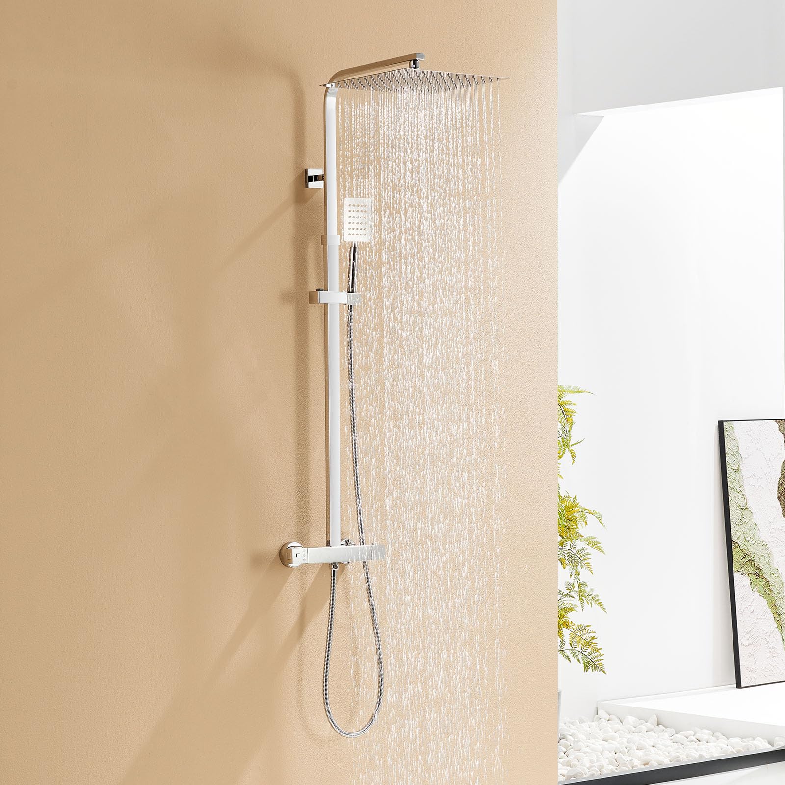 Set Complet De Dus Auralum Cu Termostat, Baterie De Dus Din Otel ...
