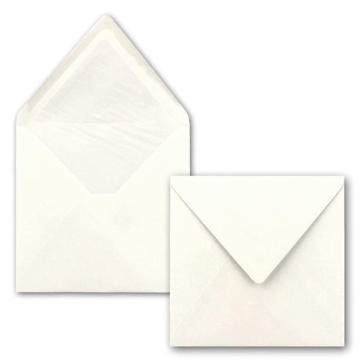 50 Plicuri Patrate, 16 X 16 Cm, Alb Natural - Plicuri Cu Captuseala Din ...