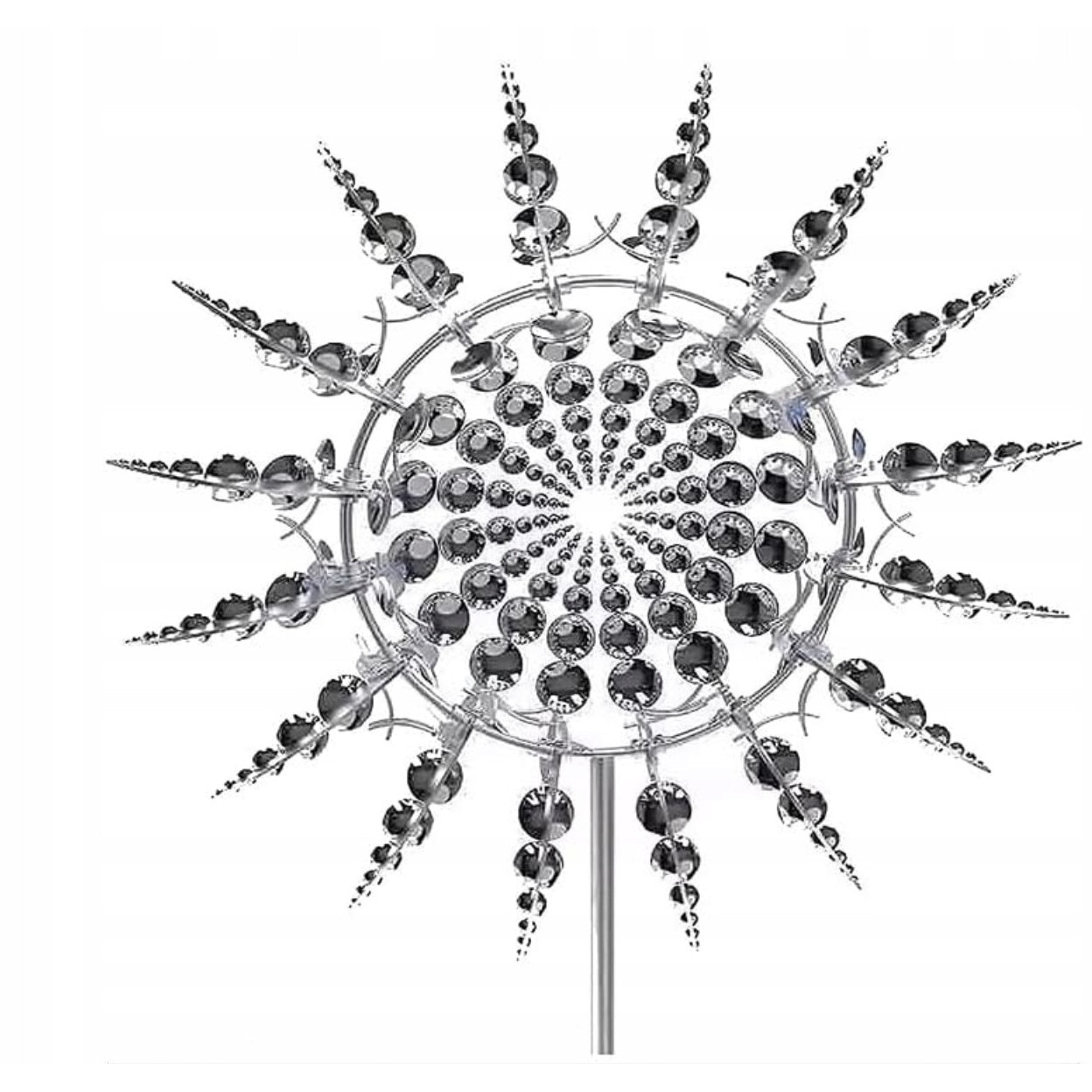 Moara de vant 3D, metalic, argintiu, 30cm, set complet de montaj - eMAG.ro