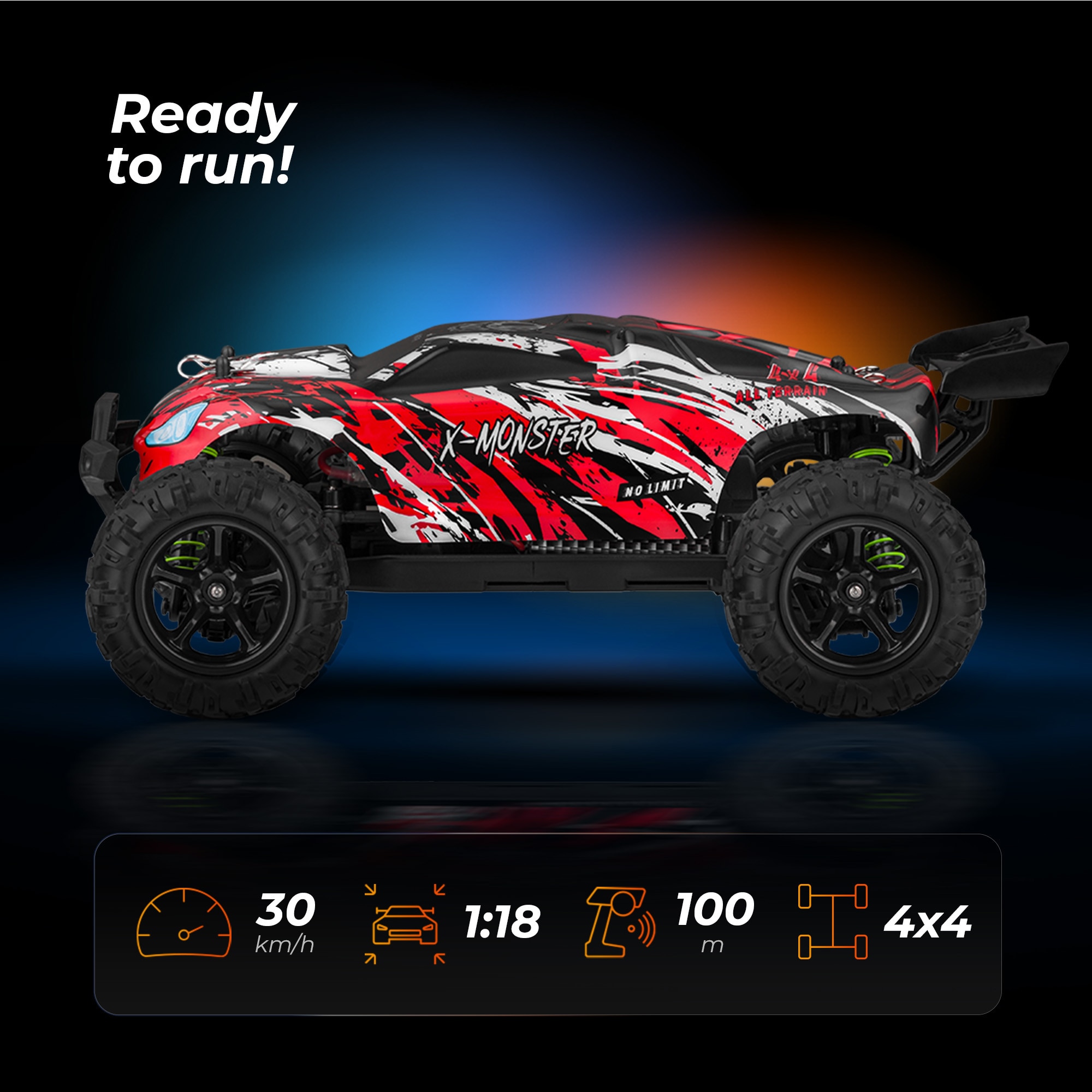 Masina mare cu telecomanda X-Monster 3.5, 100 de metri, 45km/h, 40 de ...