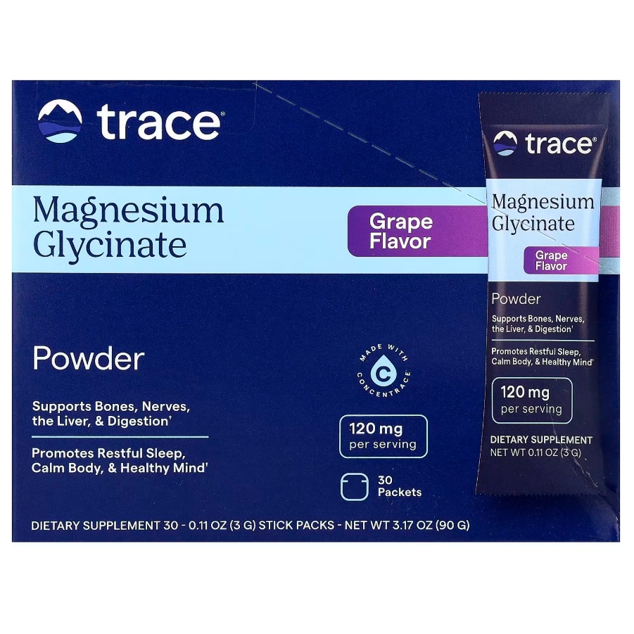 Magneziu glicinat pudra, aroma struguri, 30 plicuri, 120 mg/plic - eMAG.ro