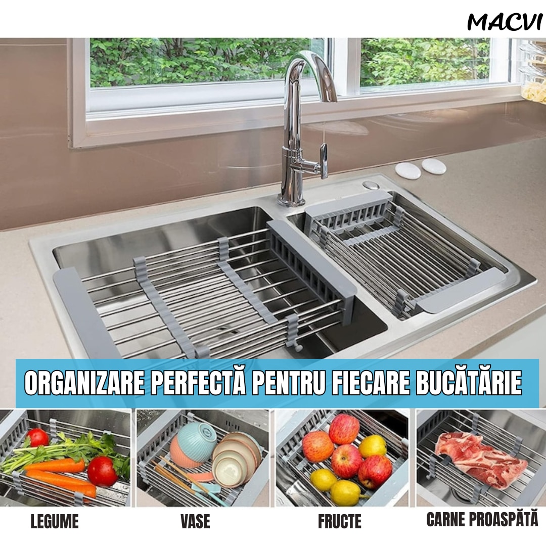 Cos de scurgere pentru chiuveta mica Macvi®, inox si plastic alimentar ...