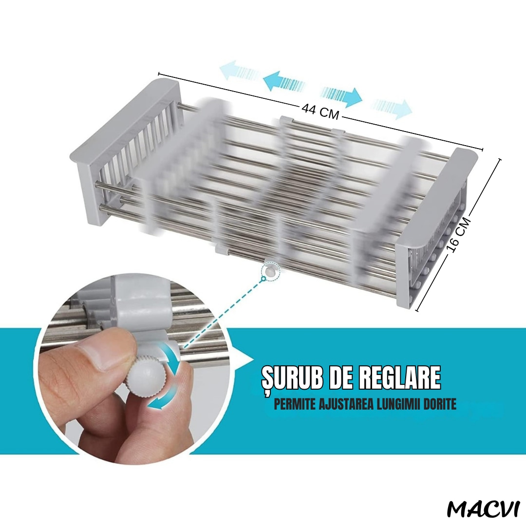 Cos de scurgere pentru chiuveta mica Macvi®, inox si plastic alimentar ...