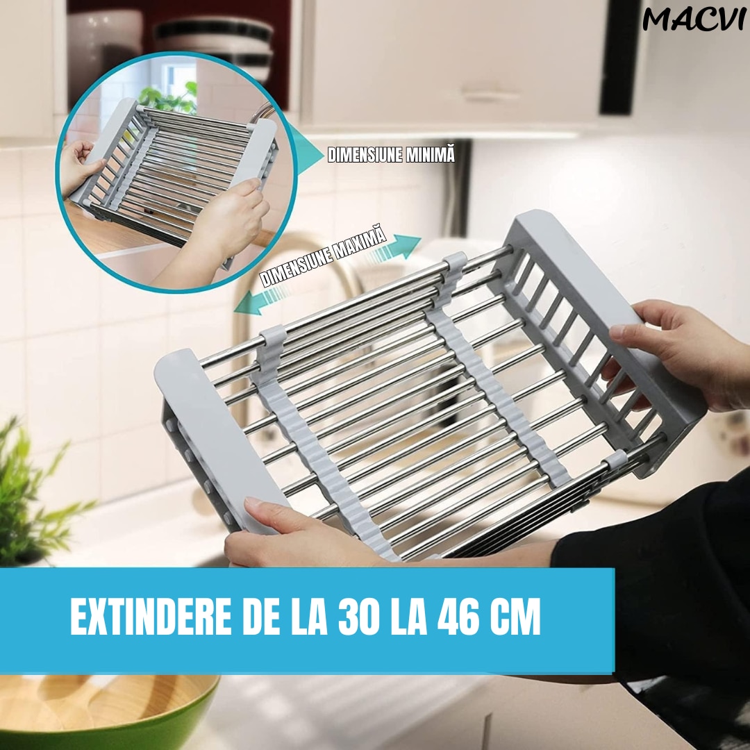 Cos de scurgere pentru chiuveta mica Macvi®, inox si plastic alimentar ...