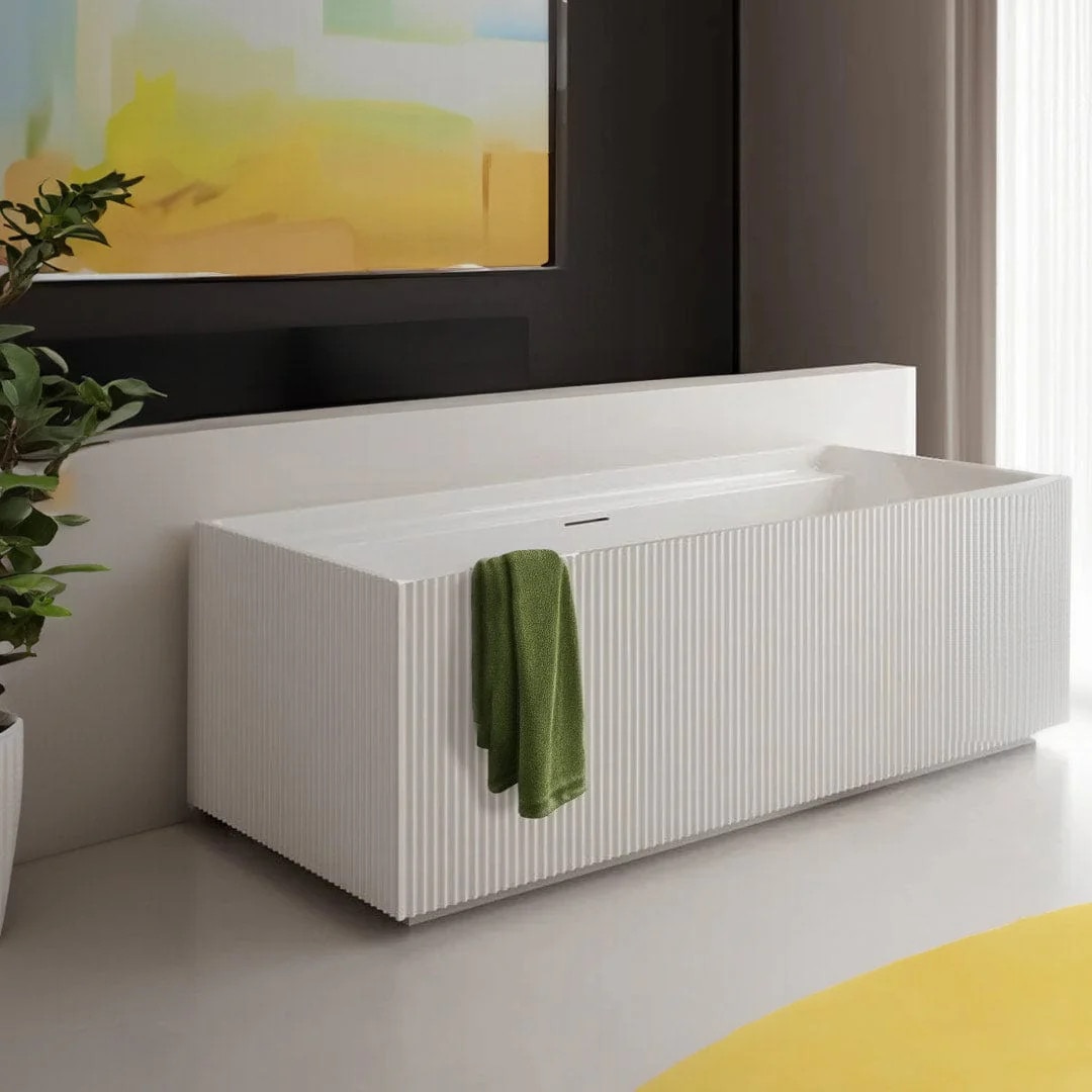 Cada de baie freestanding Elysium Aragon, alb lucios, 150x75x58 cm ...