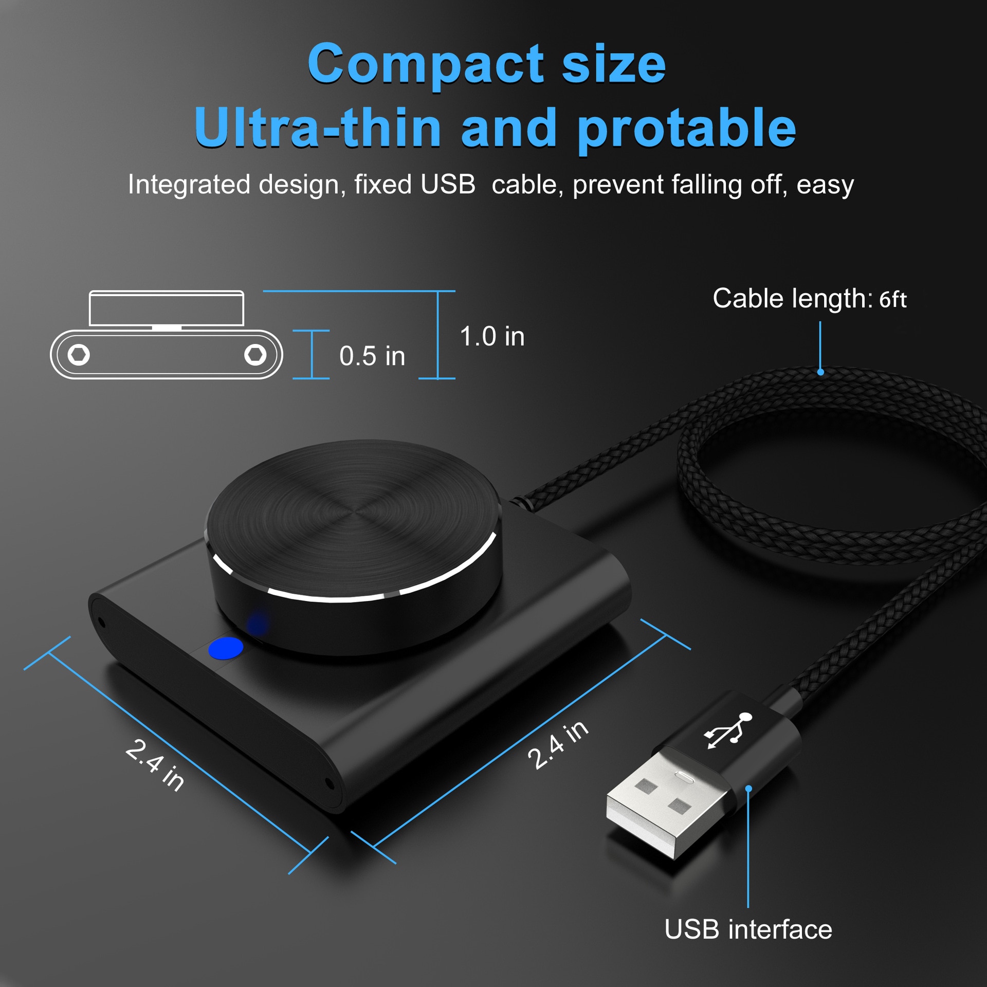 Buton de control al volumului USB, regulator de volum audio PC/computer ...