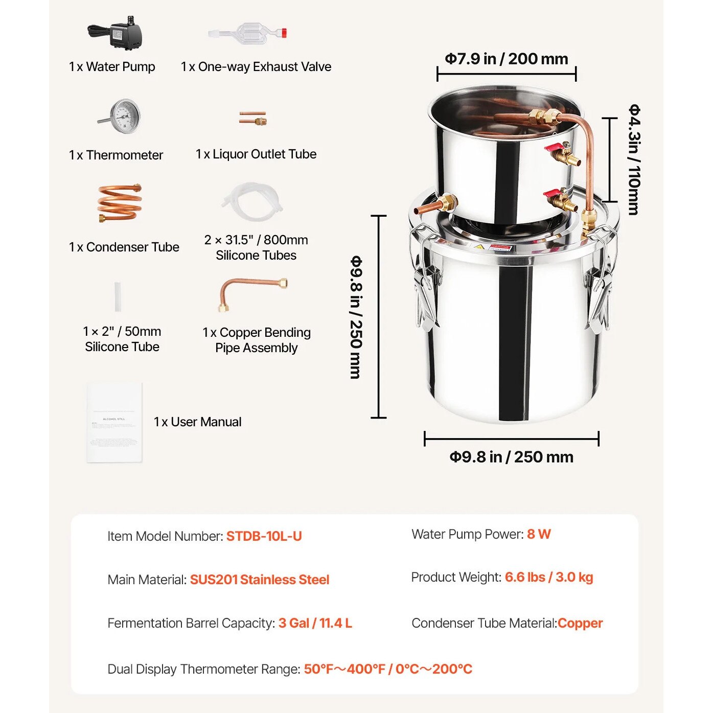 Kit complet de distilare, tehnologie de racire eficienta, 3 galon - eMAG.ro
