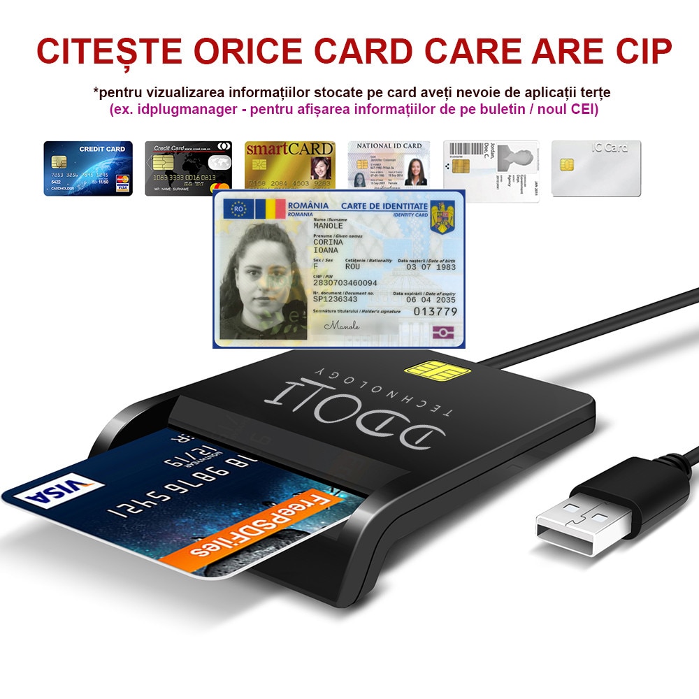 Cititor card DDOLI pentru carte de identitate si card de sanatate ...