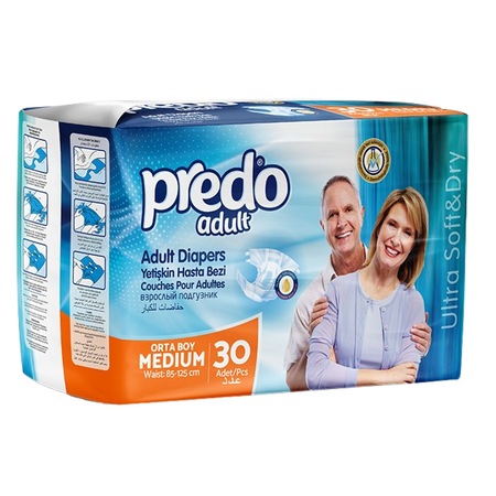 Памперси за възрастни Predo - M (85-125см), 30 бр - eMAG.bg