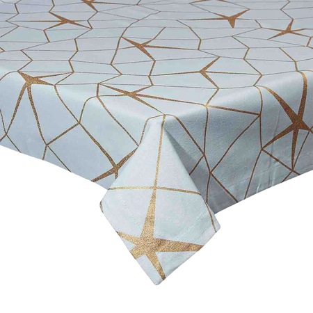 Fata de masa patrata Andrea Fontebasso Mikado 140x140 cm albastru-auriu ...