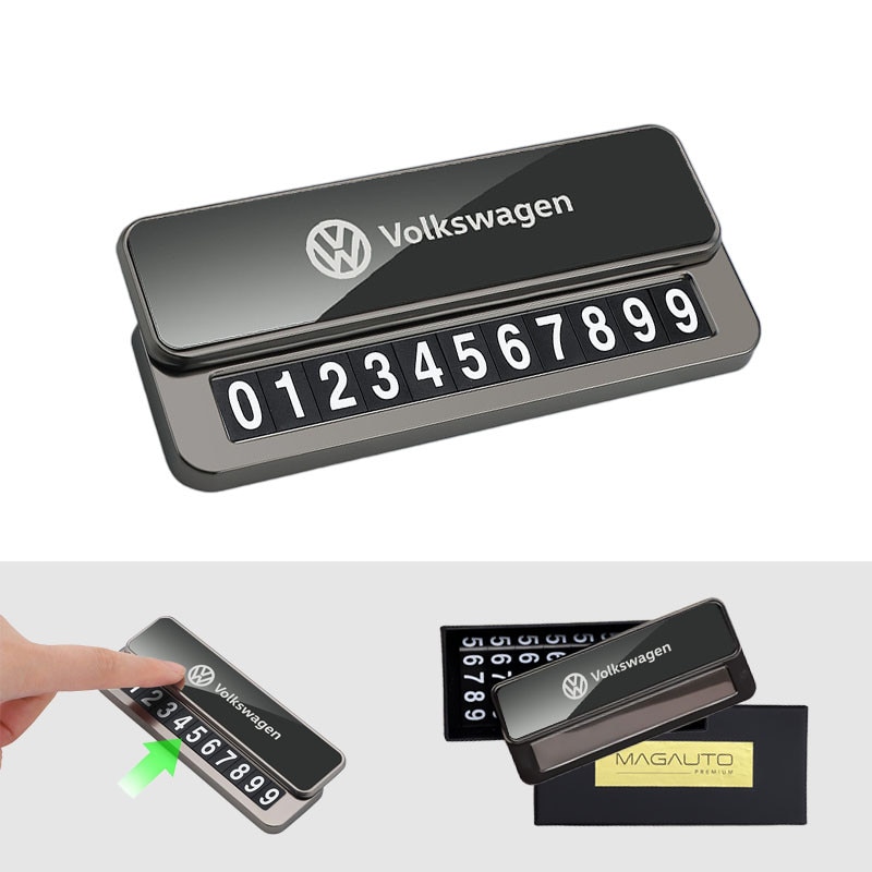 Suport numar auto temporara Volkswagen Premium - aliaj, Logo VW, Bronz ...