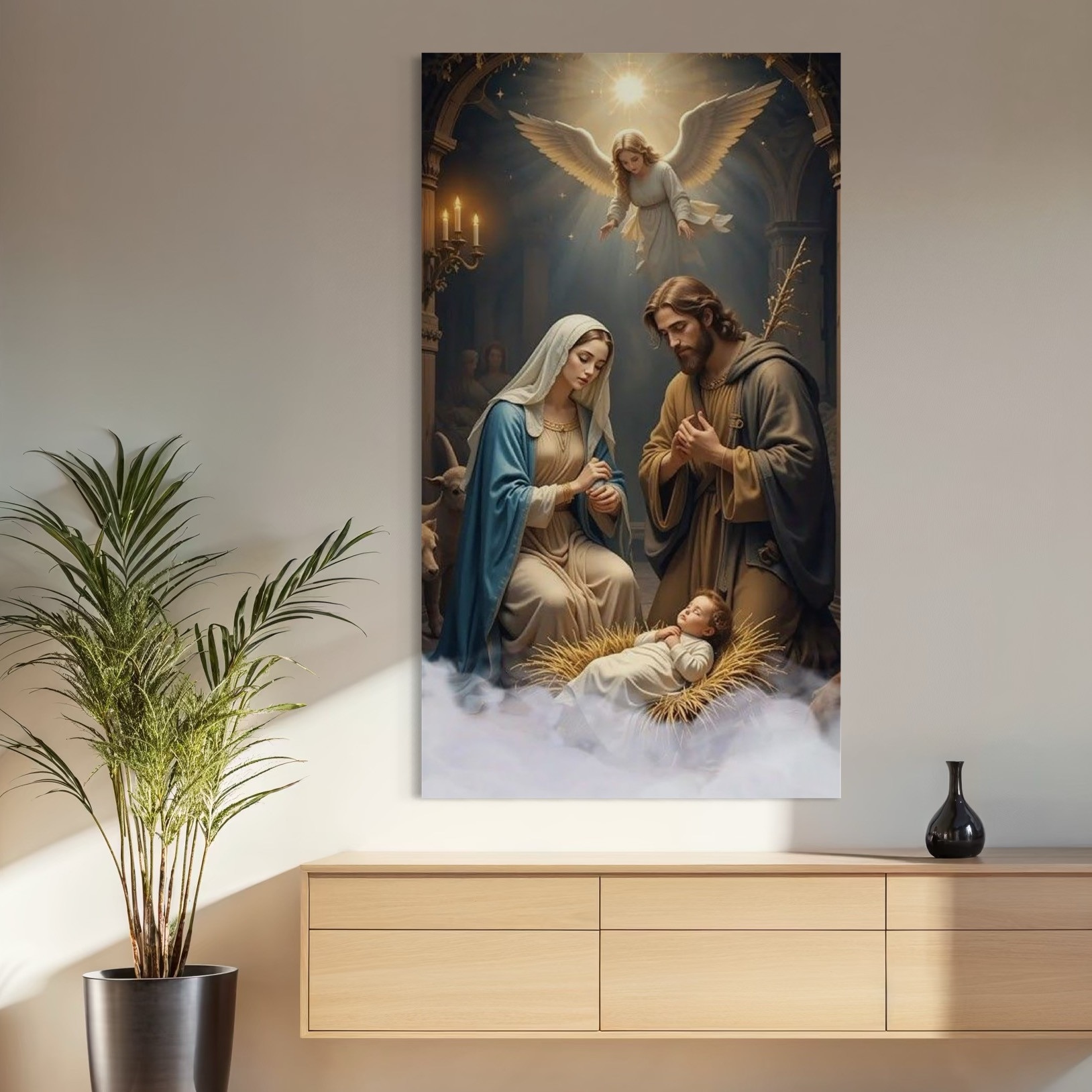 Tablou Canvas Premium, LuxCanva® D1112, Sfanta Familie, 80 X 140 CM ...