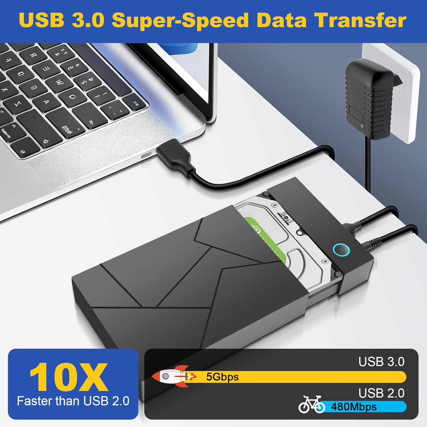Adaptor USB 3.0 la SATA, Oricean, pentru HDD/SSD SATA de 2.5/3.5 inch ...