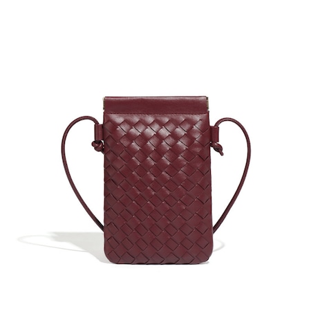 Geanta dama handmade, stil minimalist, rosu vin, 13x1x20cm - eMAG.ro