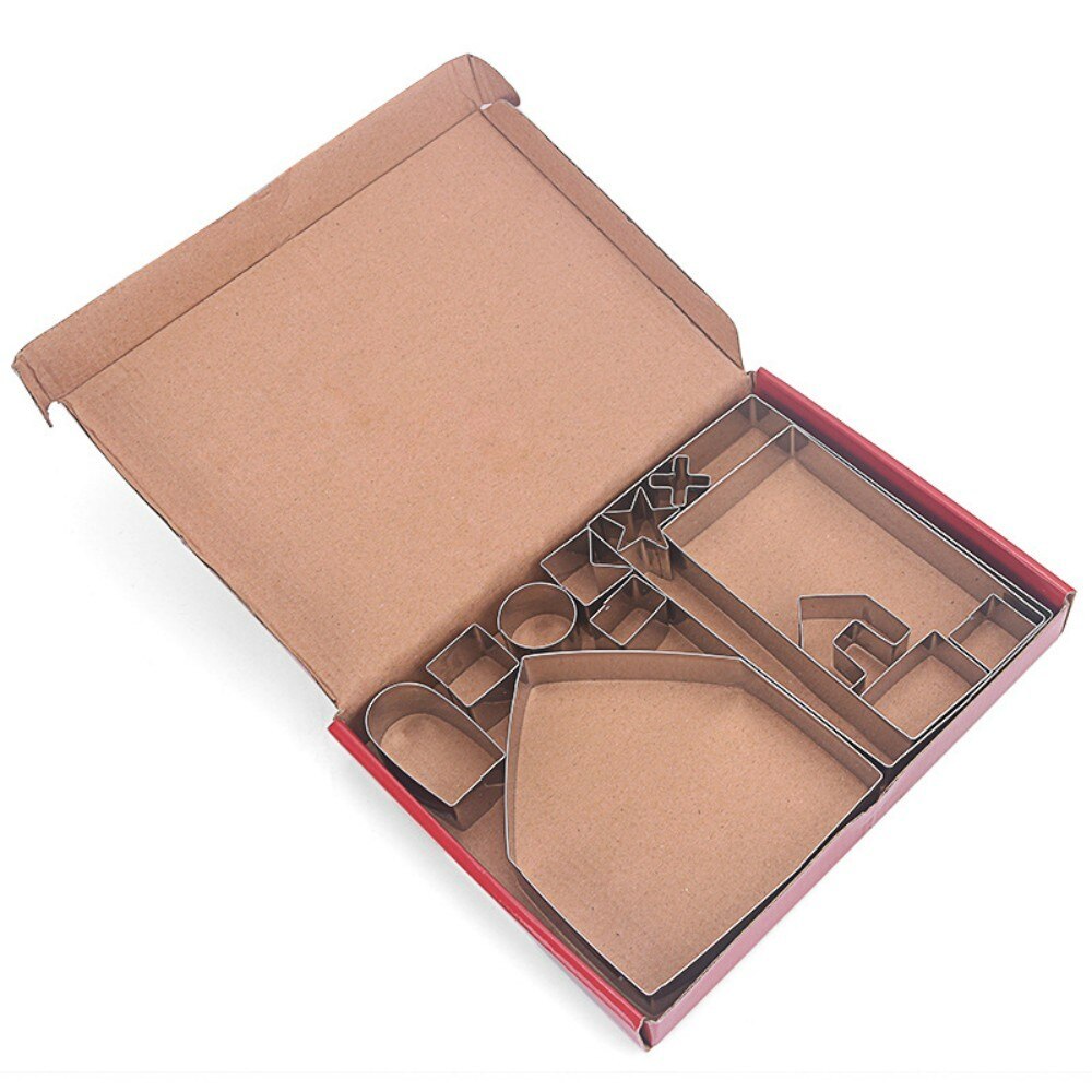 Set forme pentru prajituri, 24 piese, inox, forme Craciun, brad, om de ...