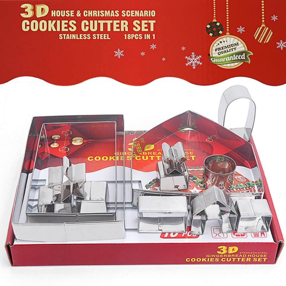 Set forme pentru prajituri, 24 piese, inox, forme Craciun, brad, om de ...