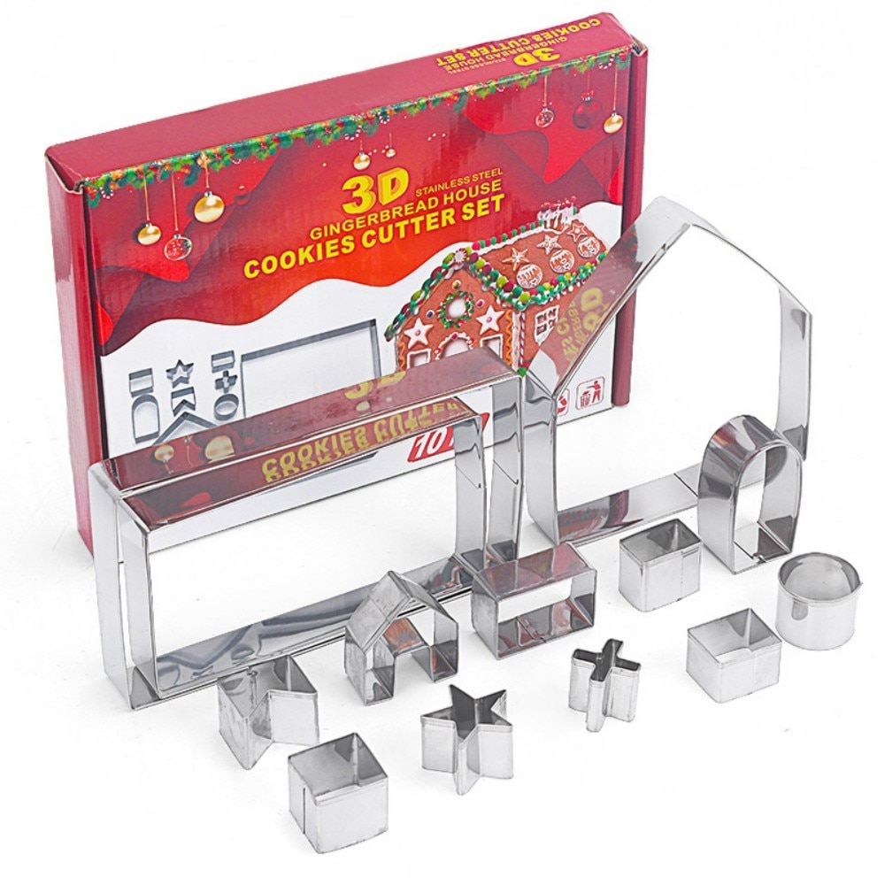 Set forme pentru prajituri, 24 piese, inox, forme Craciun, brad, om de ...