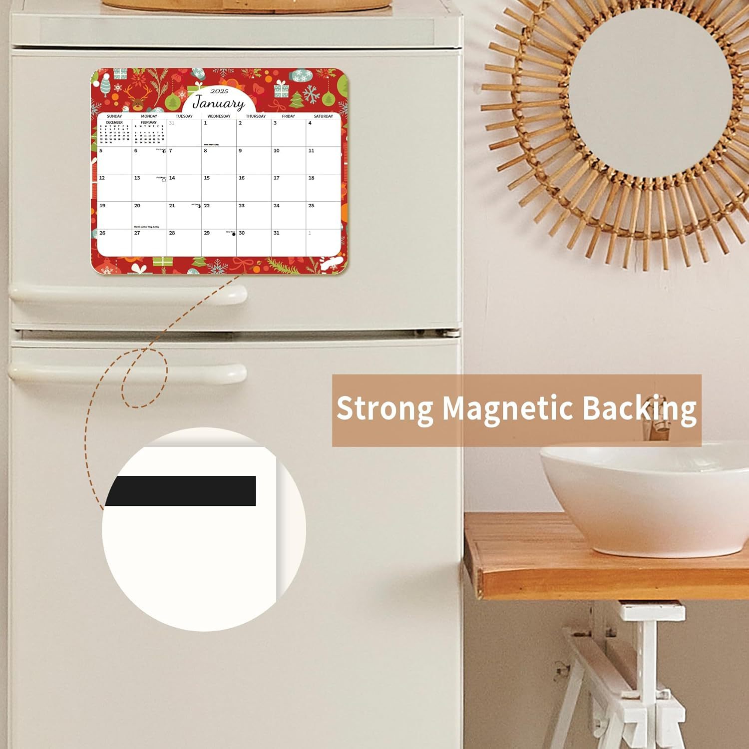 Calendar magnetic creativ 14 luni, planificator lunar, tabla de ...
